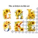 Watercolor Sunflower Alphabet Clipart: A-Z Decorative Letters (digital ...