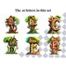 Treehouse Clipart Watercolor Letters PNG Font for Cricut - Etsy