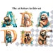 Sloth Clipart Animal Alphabet Watercolor Letters PNG for Cute Fonts ...