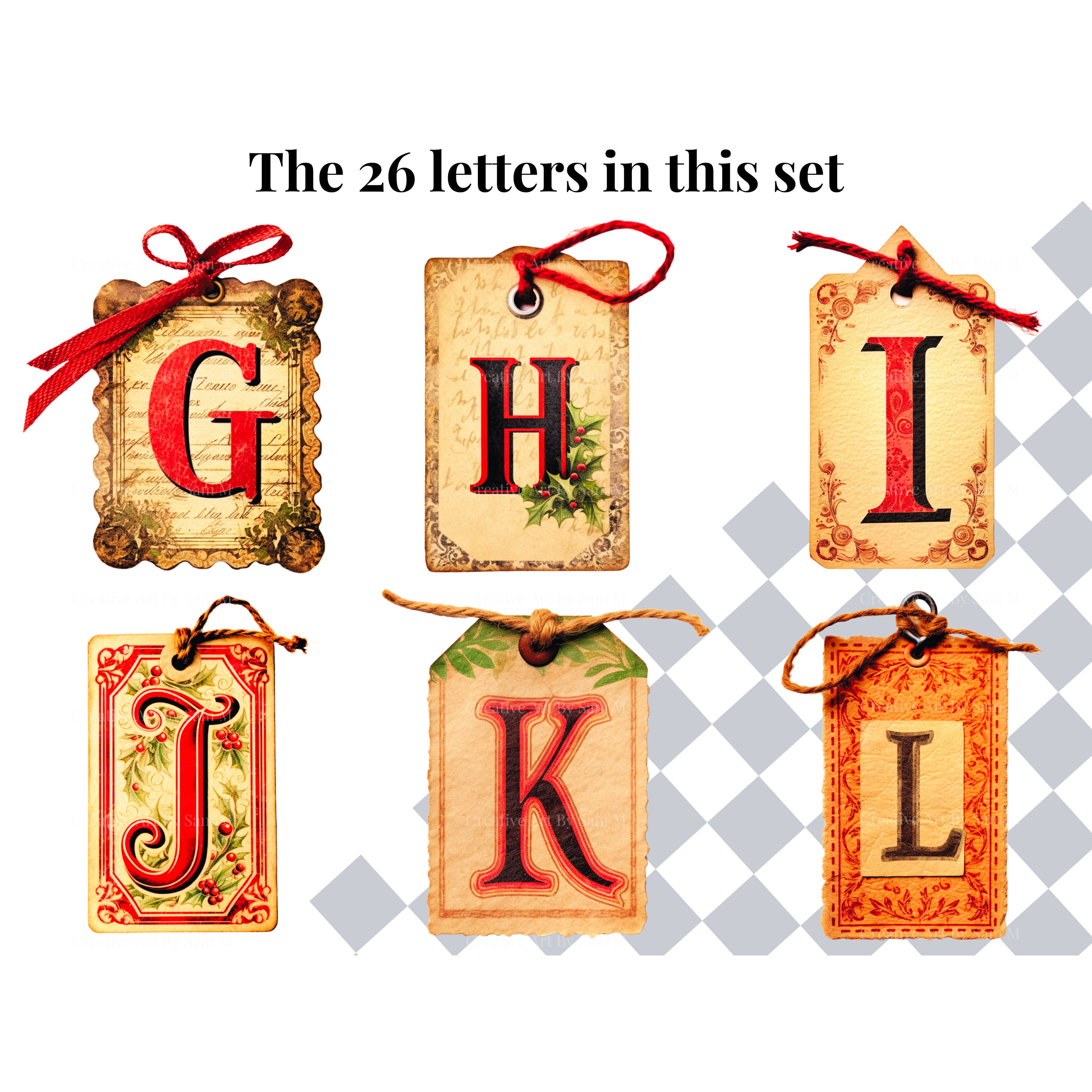 Christmas Clipart Alphabet Letters | PNG Digital Alphabet | Printable ...