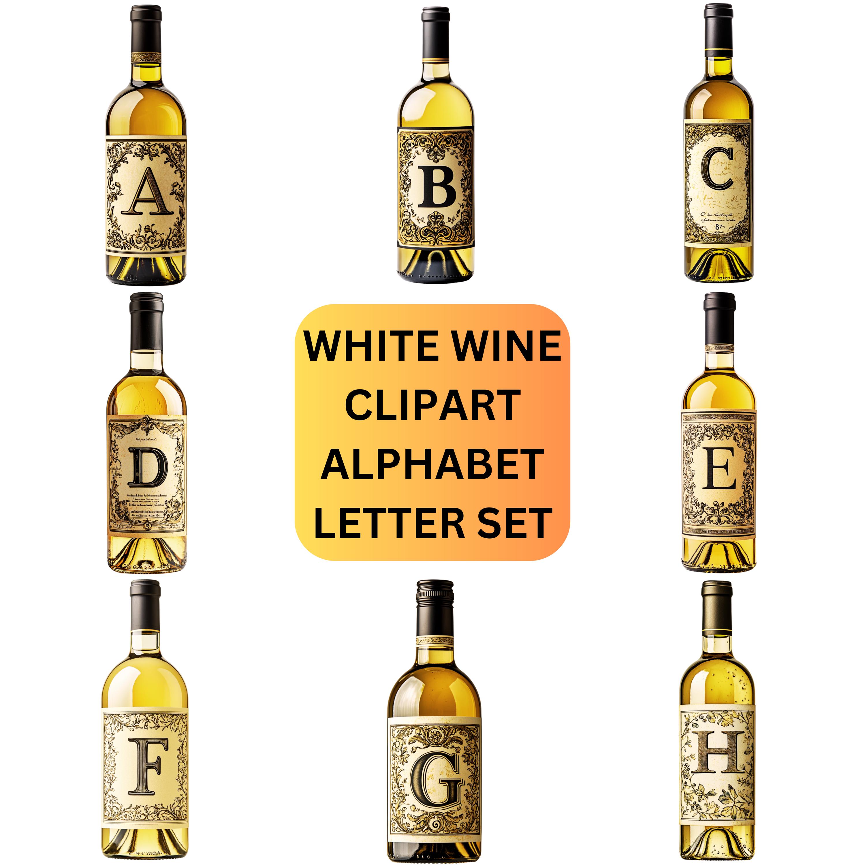 Wine Bottle Clipart Alphabet Letters | Alcohol PNG Images | White Wine ...