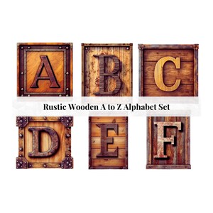 Rustic Clipart Alphabet Letters PNG Files for Instant Download ...