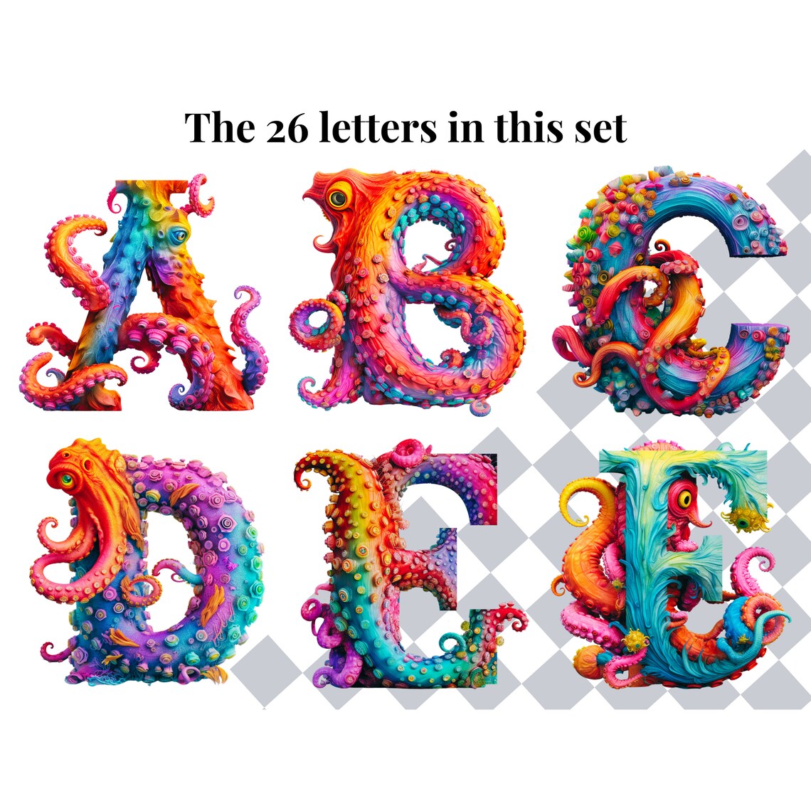 Octopus Printable Alphabet Letters and Numbers for Under the Sea ...