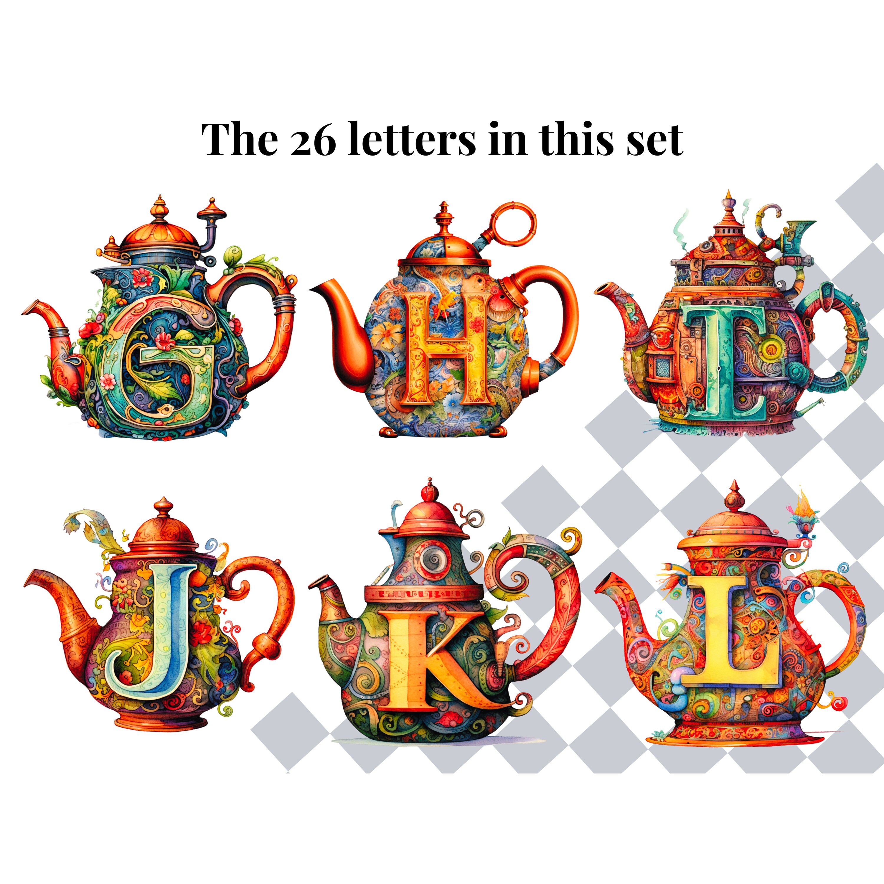 Printable Alphabet Letters and Numbers for Digital Clipart PNG Designs ...