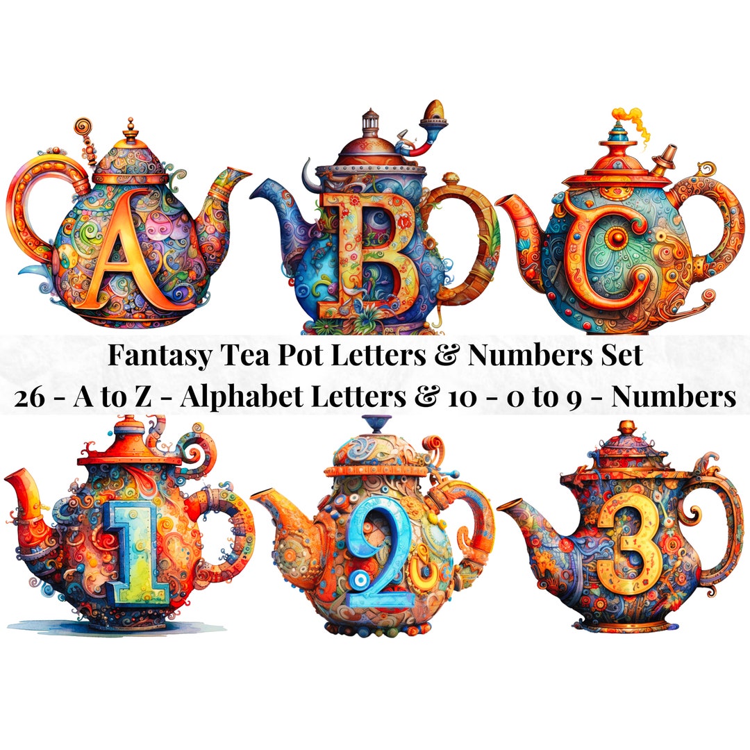Printable Alphabet Letters and Numbers for Digital Clipart PNG Designs ...