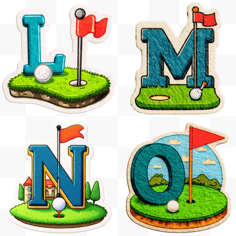 Golf Tee Clipart Alphabet Letters | Sporty Digital Alphabet | Digital ...