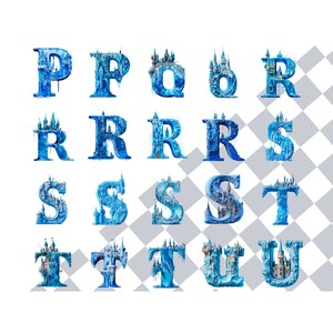 Frozen Castle Alphabet Letters & Numbers for Instant Download, Cute ...