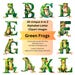 Frog Clipart Decorative Letters PNG for Animal Alphabet, Cute ...