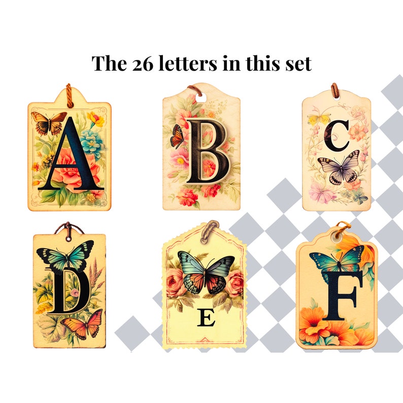 Butterfly Clipart Alphabet Letters PNG Files for Butterflies - Etsy