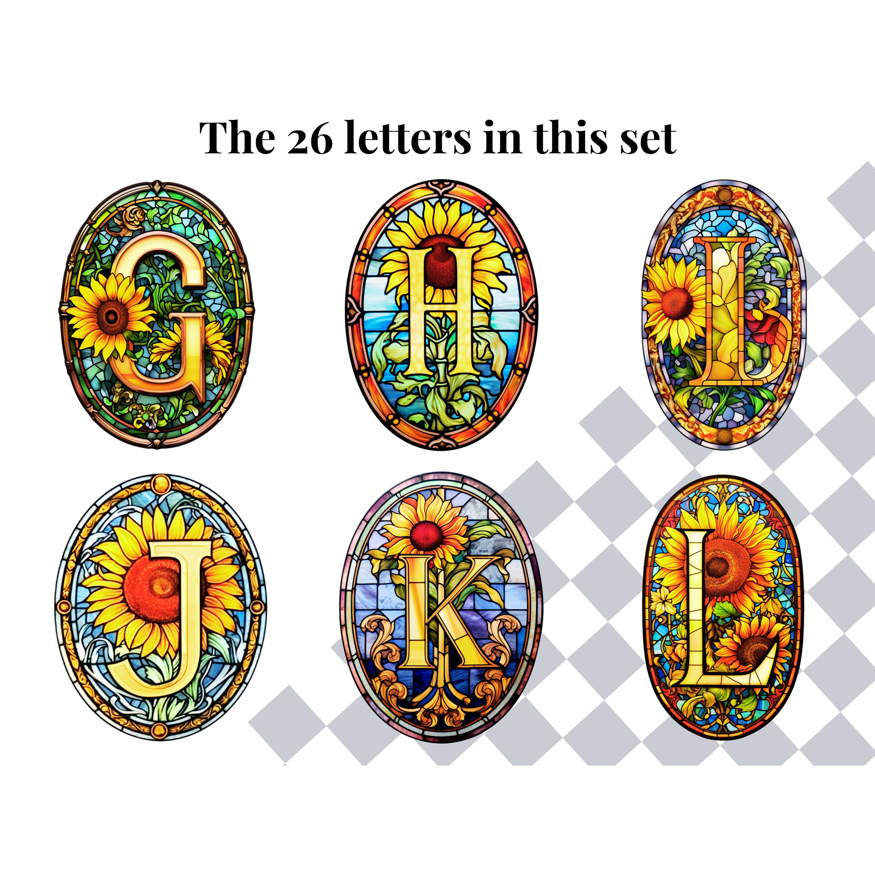 Sunflower Printable Alphabet Letters and Numbers Floral Clipart PNG ...