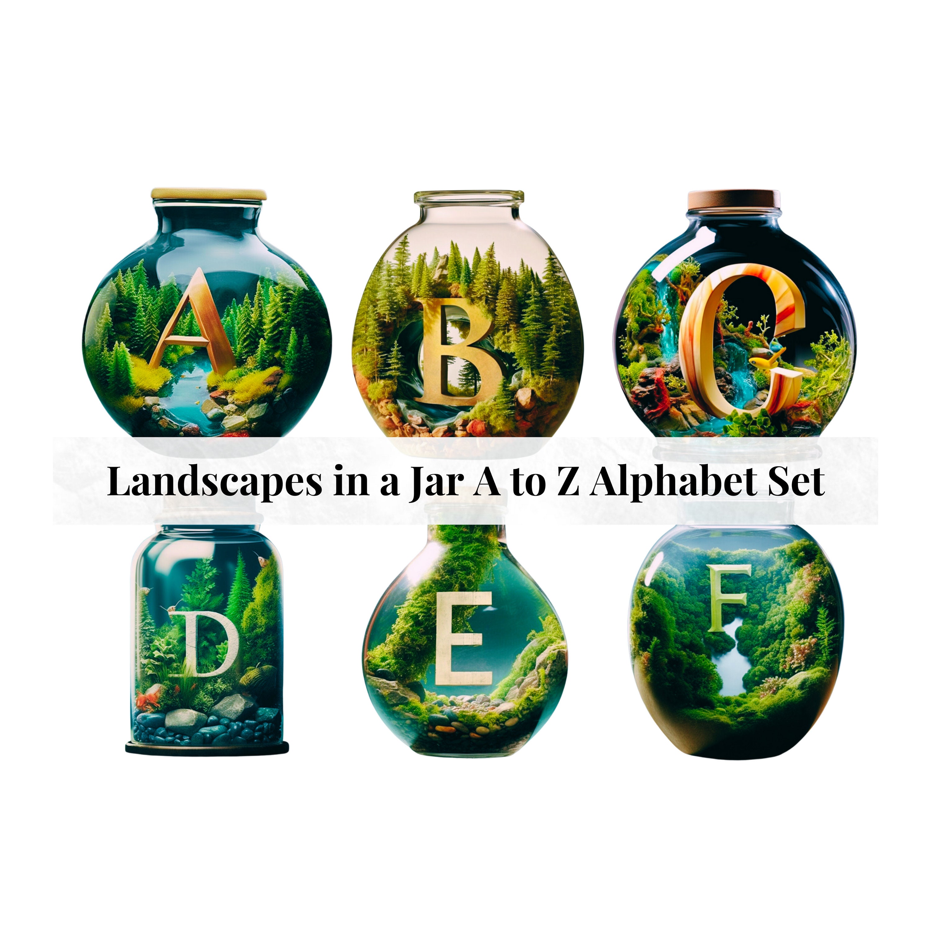 Digital Clipart Alphabet Letters PNG Files for Instant Download ...