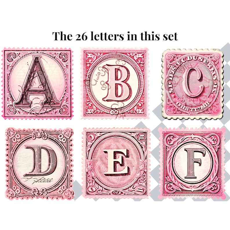 Postage Stamp Clipart Alphabet Letters PNG Files for Digital Download ...