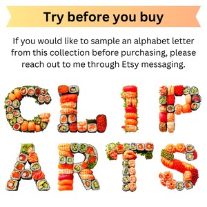 Sushi Clipart Alphabet Letters | Japanese Food PNG Images | Digital ...