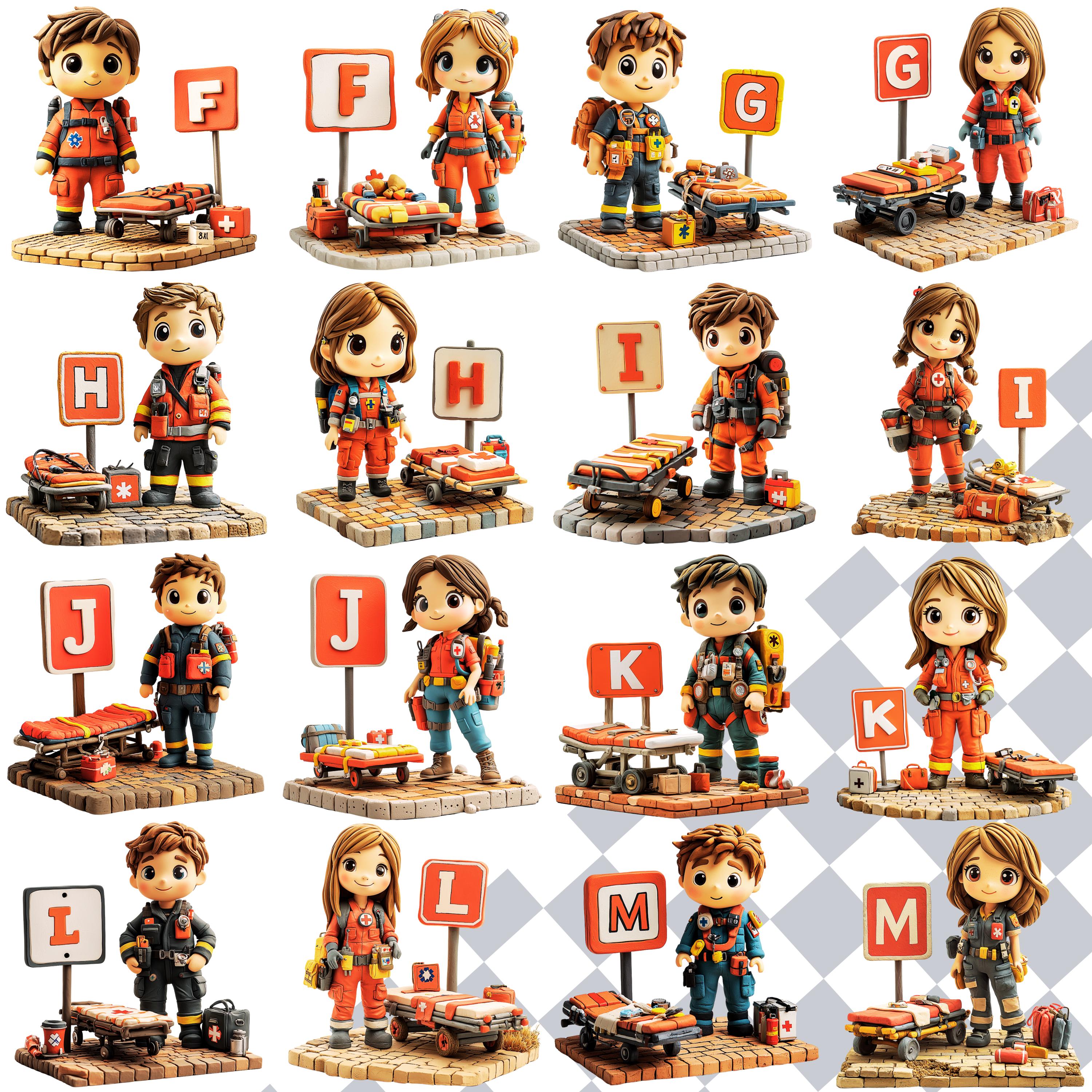 Paramedic EMT Clipart Alphabet Letters PNG | First Responder Alphabet ...