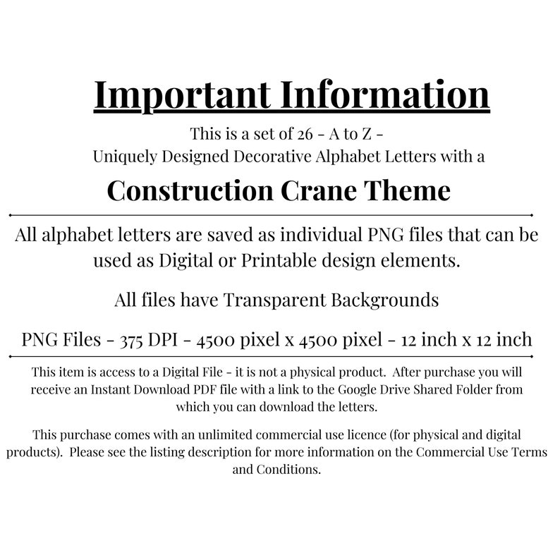 Crane Clipart Alphabet Letters | Construction A-Z Font Bundle | Builder ...