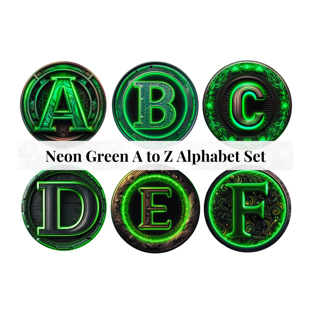 Neon Letters Clipart Alphabet PNG Files for Digital Download - Etsy