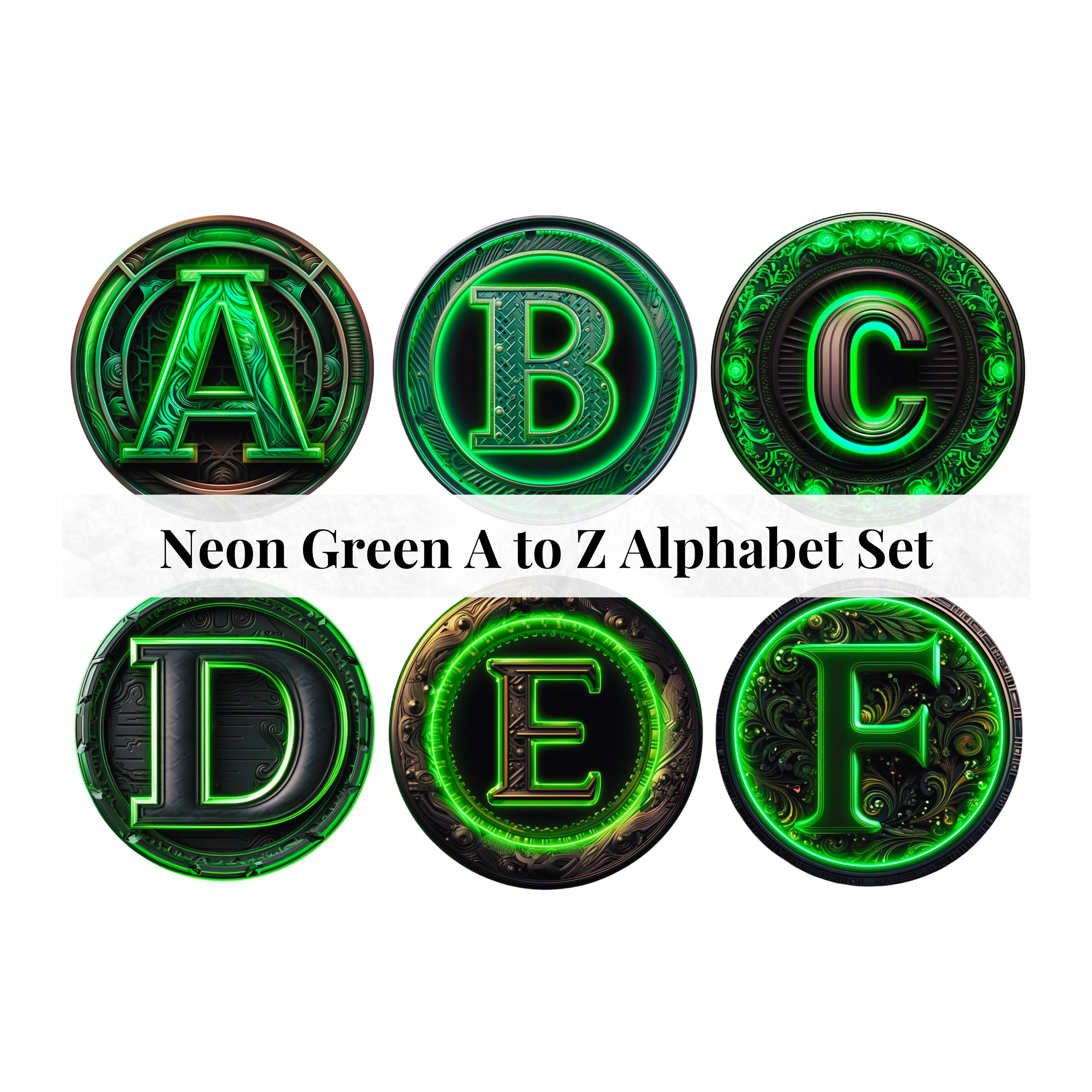 Neon Letters Clipart Alphabet PNG Files for Digital Download - Etsy