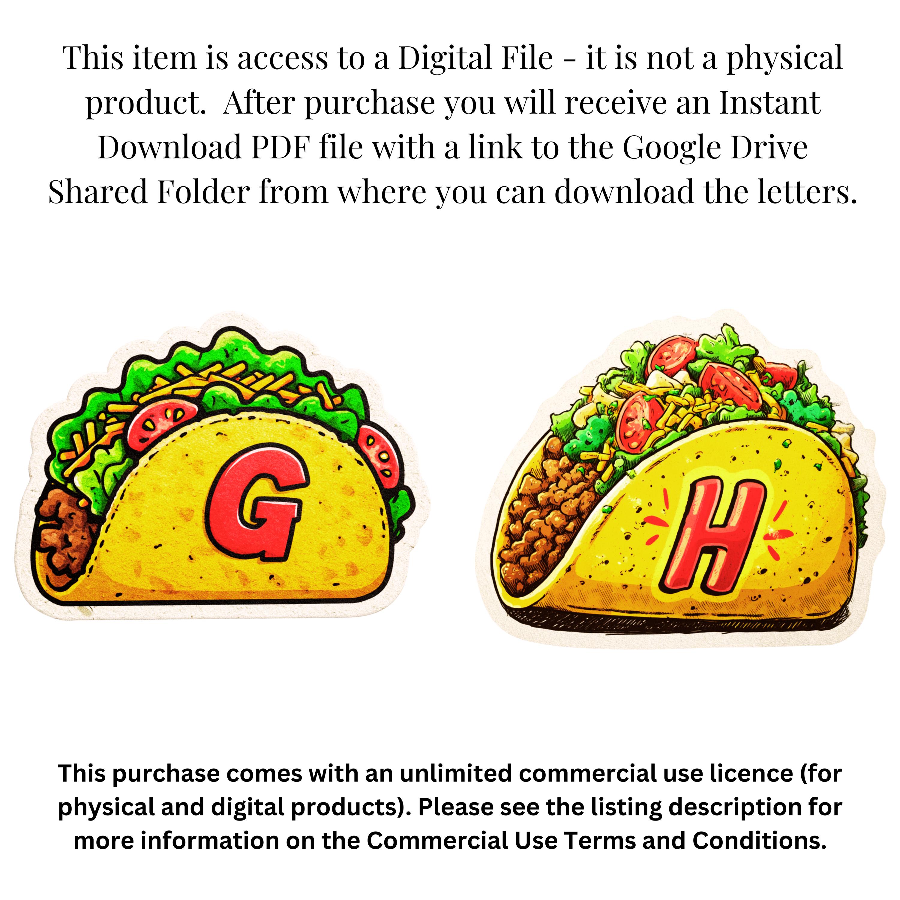 Taco Alphabet PNG Clipart | Fiesta Letters & Numbers | Mexican Food ...