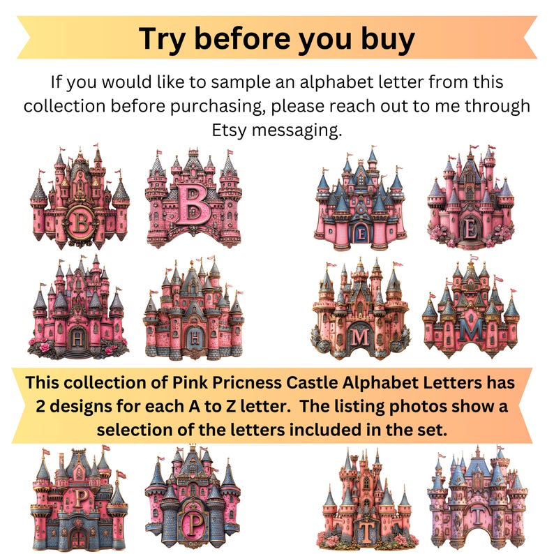 Pink Princess Castle Clipart Alphabet Letters | PNG Fantasy Fonts ...