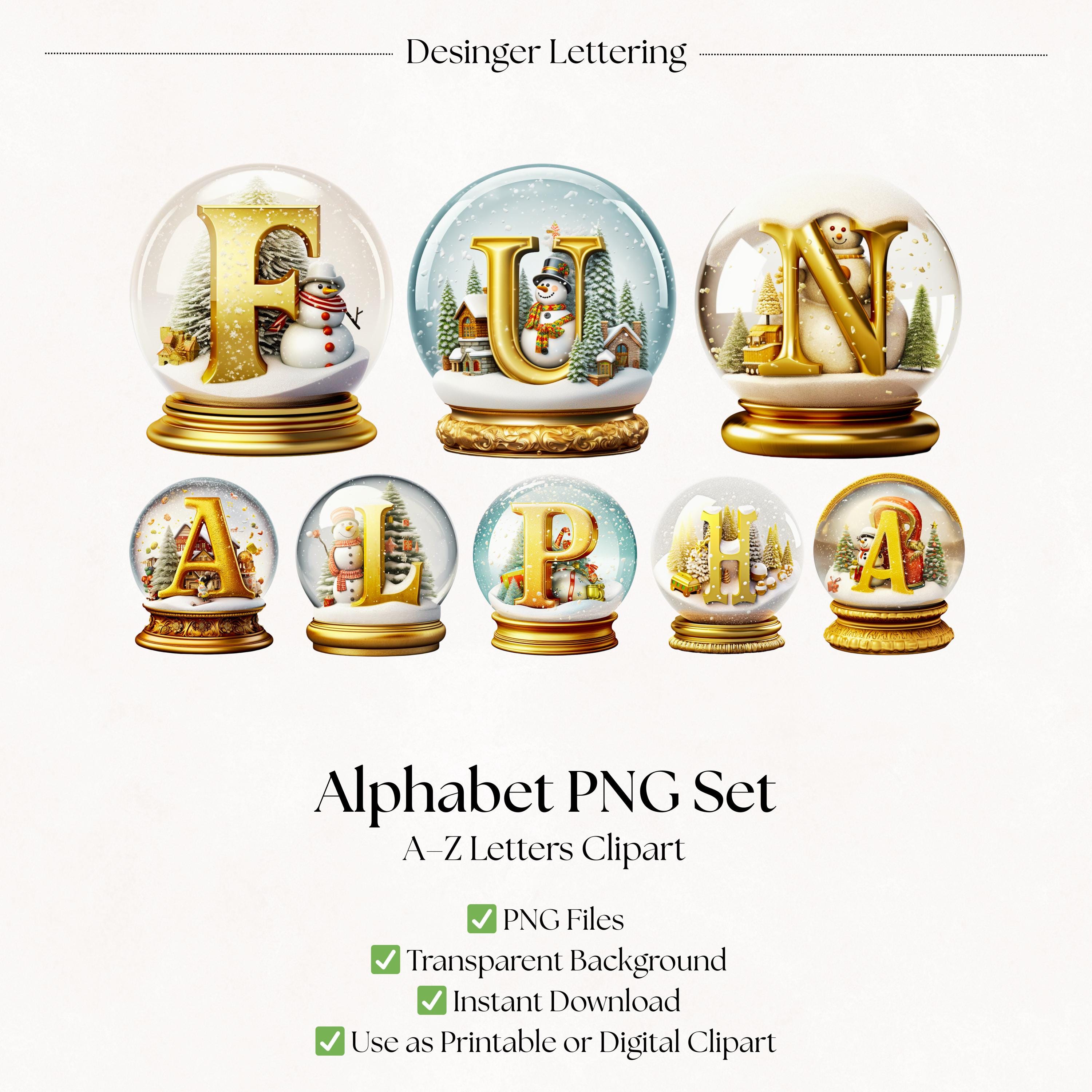 Winter Snowglobe Clipart Alphabet Letters | Snow Globe PNG Images ...