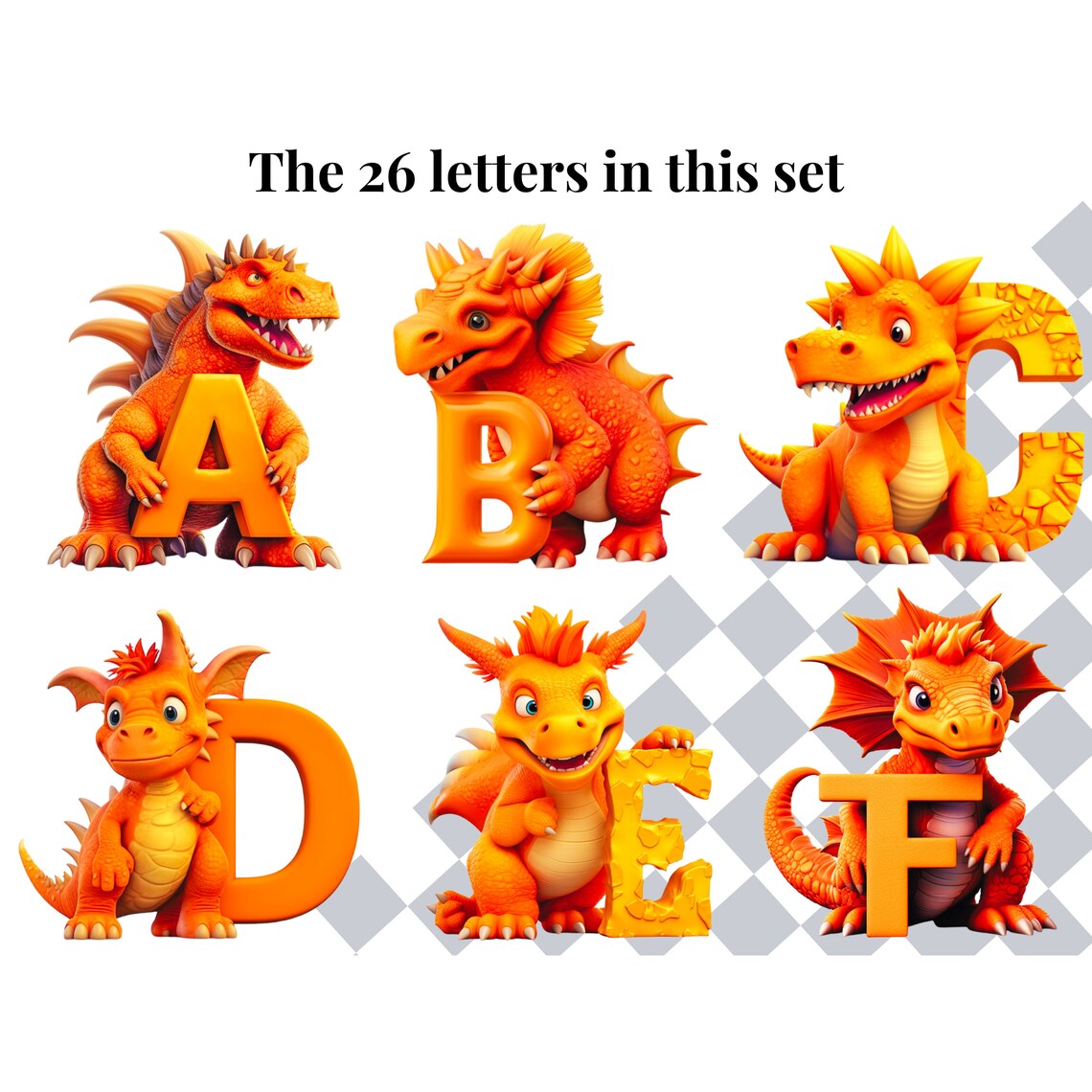 Dinosaurs Clipart Font Bundle for DIY Crafts, Dinosaur Digital Art ...