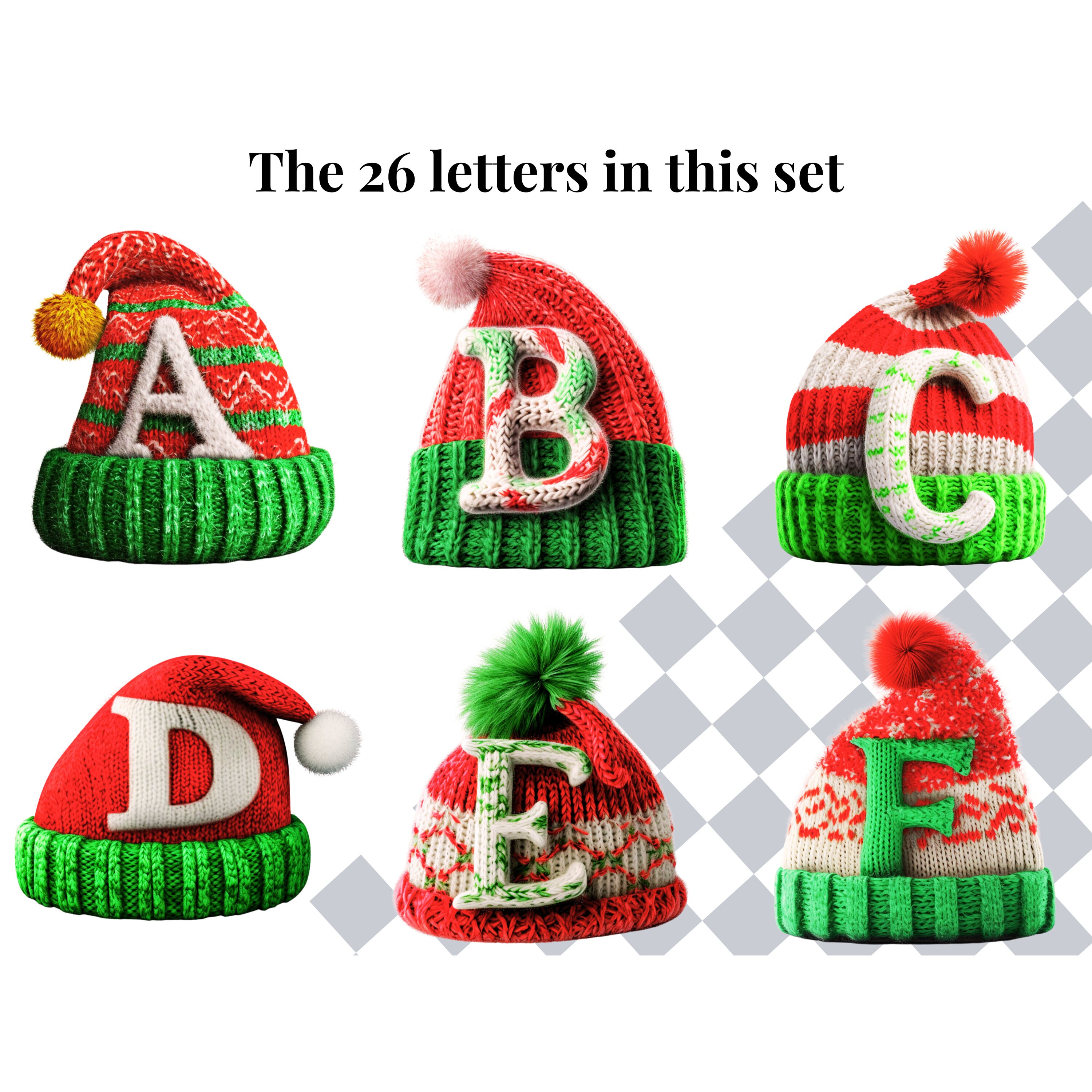 Santa Hat Alphabet Clipart for Commercial Use Christmas PNG Download ...