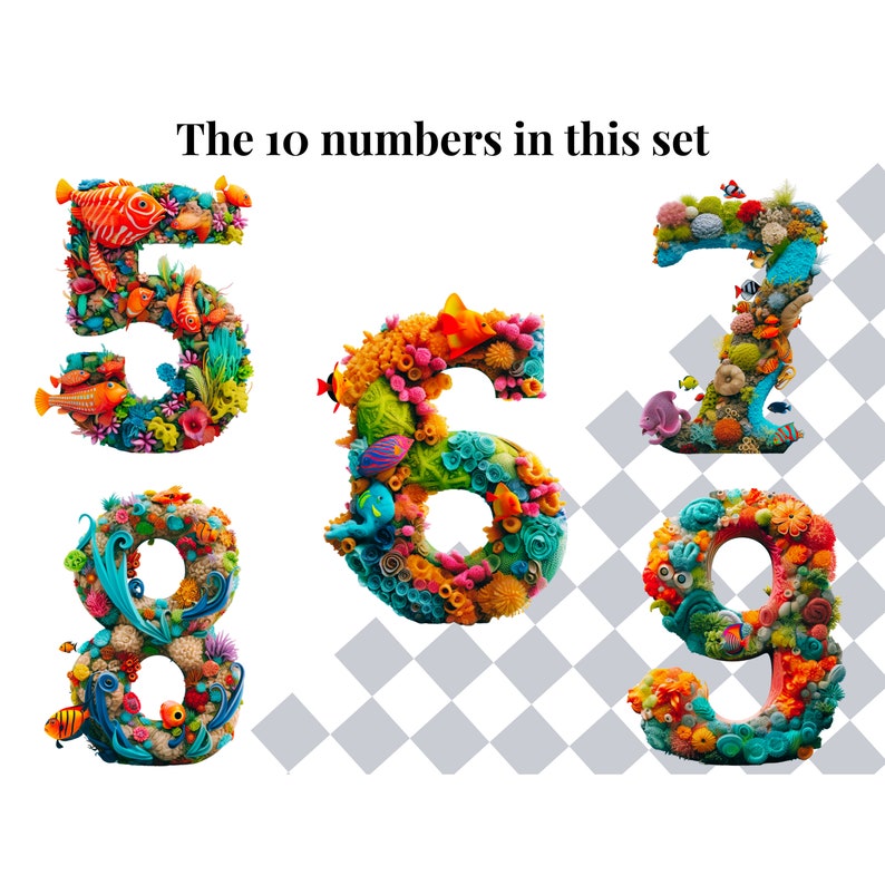Under the Sea Printable Alphabet Letters and Numbers Fish Clipart PNG ...