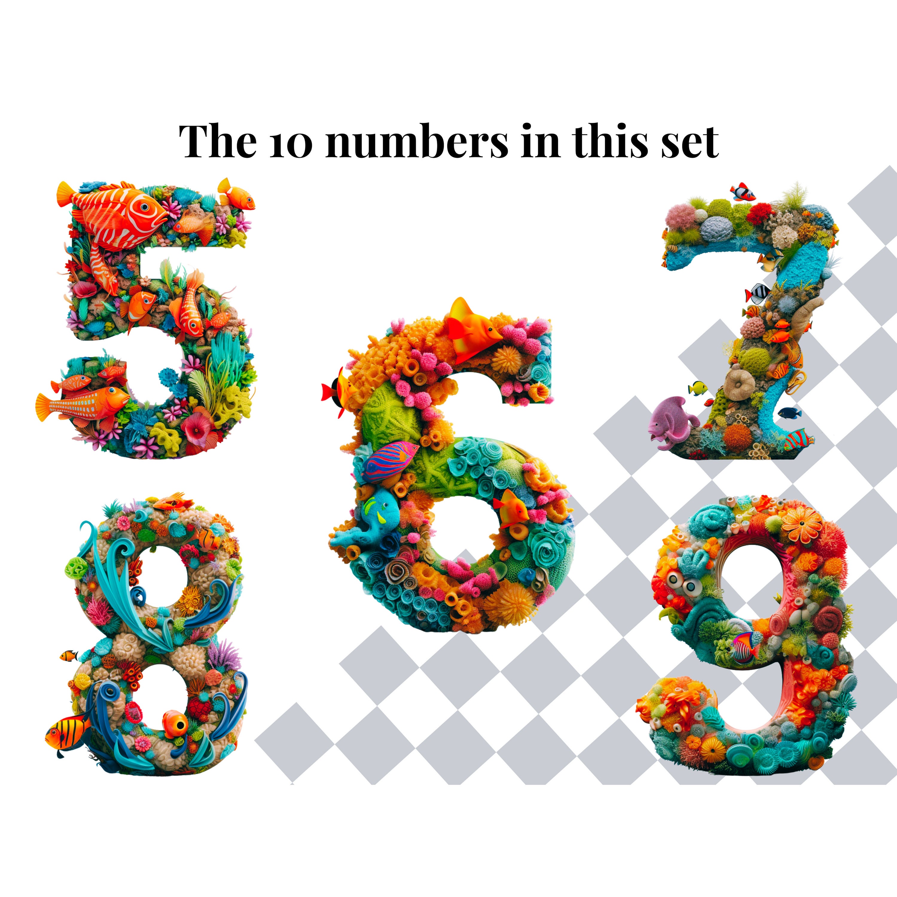 Under the Sea Printable Alphabet Letters and Numbers Fish Clipart PNG ...
