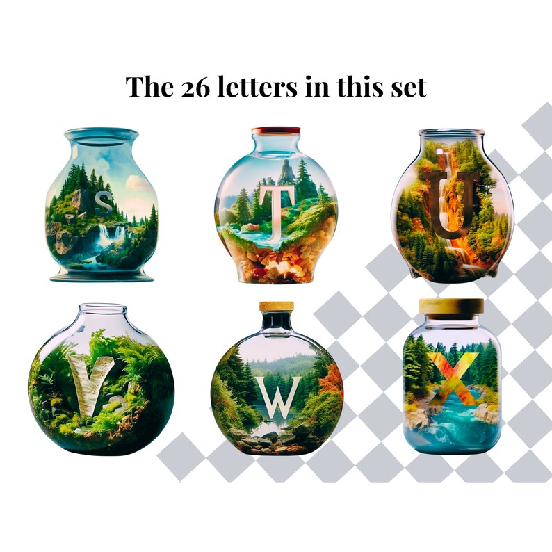 Alphabet Letter Clipart | Landscapes in A Jar PNG Images | Botanical ...