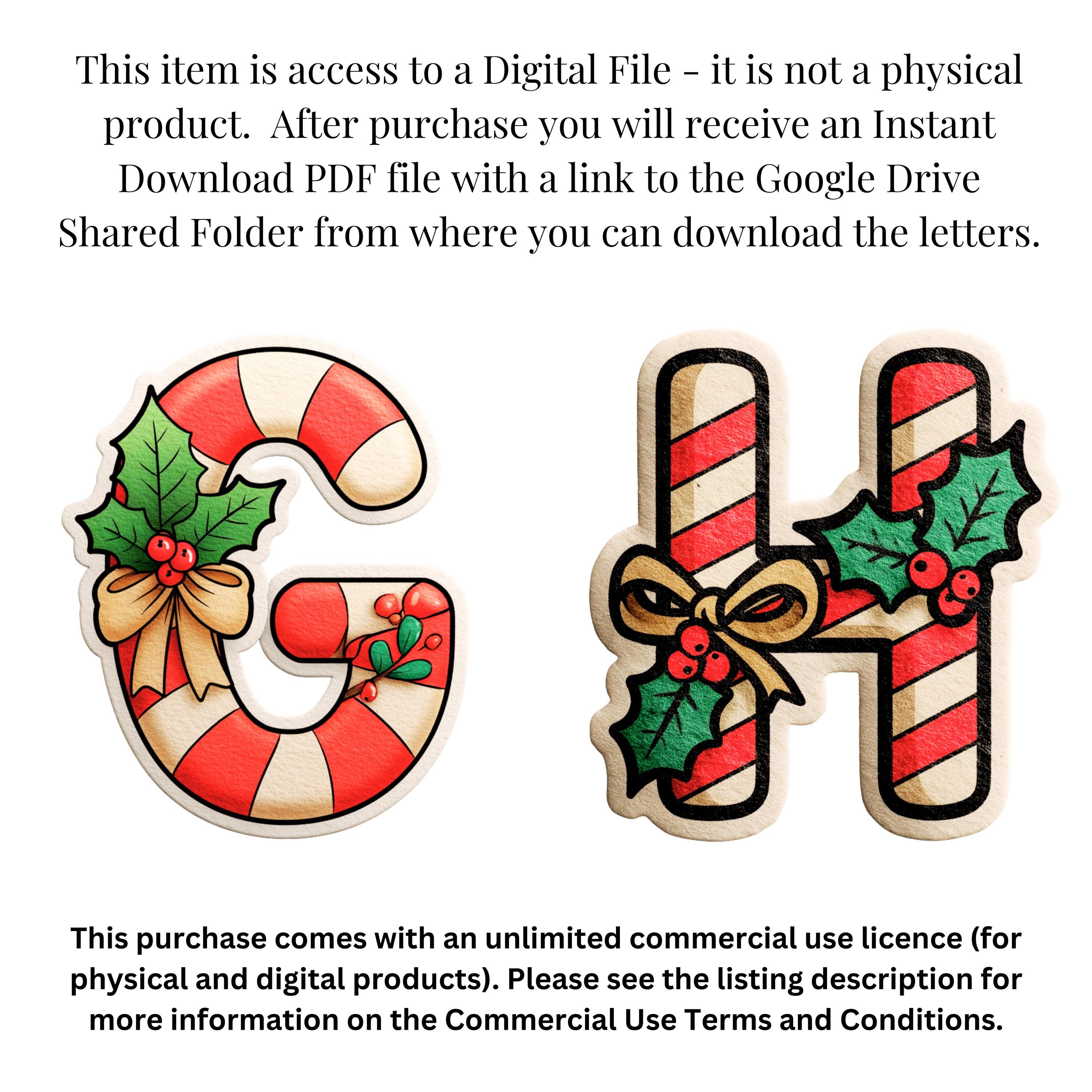Candy Cane Clipart Alphabet Letters and Numbers | PNG Christmas Fonts ...