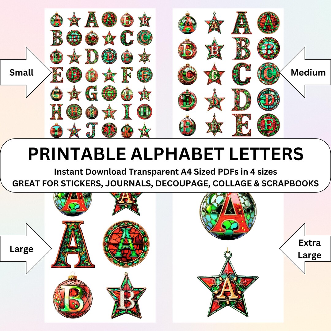 Christmas Alphabet Letters: Printable Holiday Craft Cut Outs (PDF ...