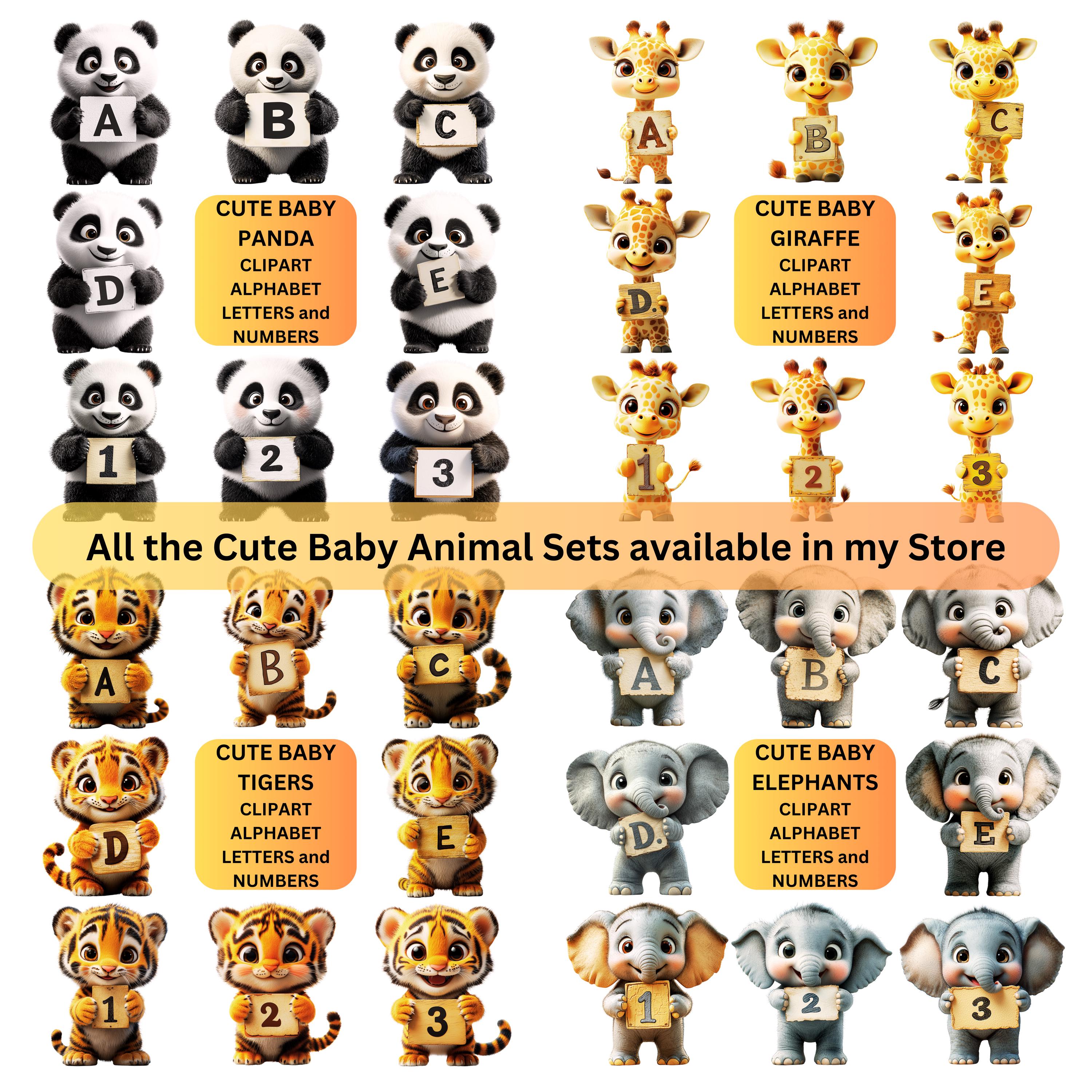 Panda Clipart Alphabet Letters for Trendy PNG Pandas Clip Art Digital ...