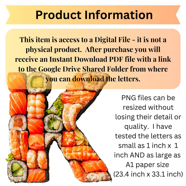 Sushi Clipart Alphabet Letters | Japanese Food PNG Images | Digital ...