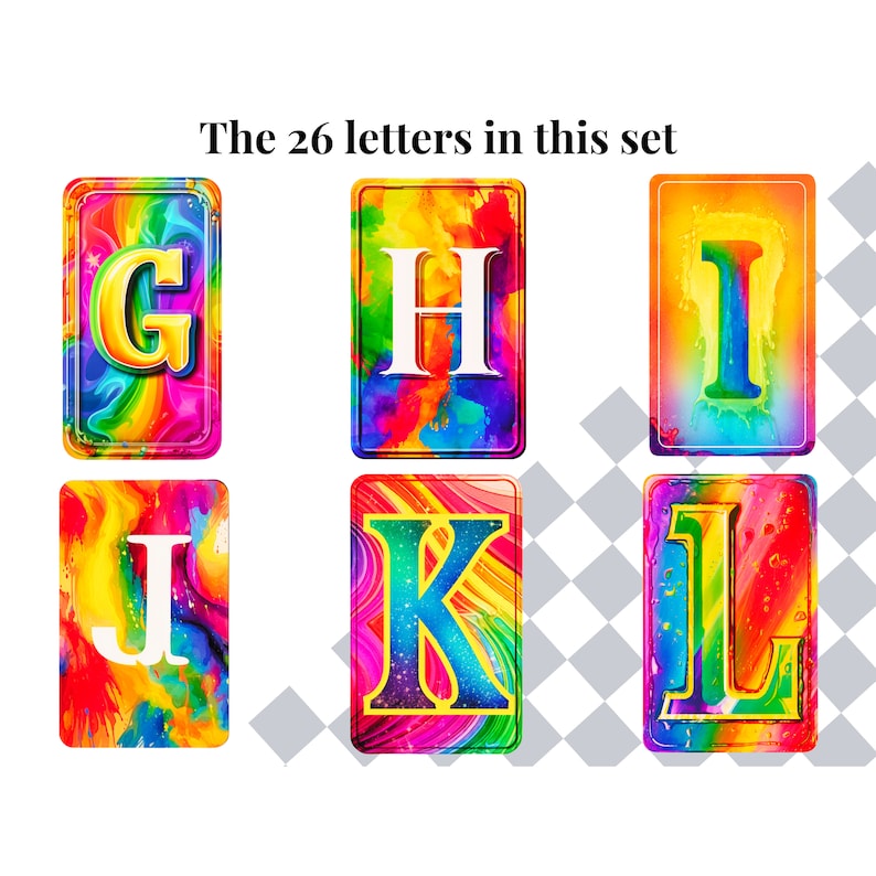 Rainbow Clipart Letters | Colorful Alphabet Set | Decorative Fonts ...