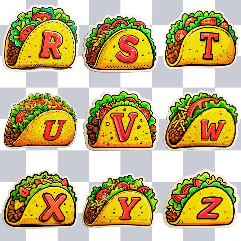 Taco Alphabet PNG Clipart | Fiesta Letters & Numbers | Mexican Food ...