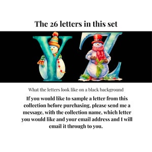Snowman Clipart Letters | Watercolor Christmas PNG Fonts | Winter ...