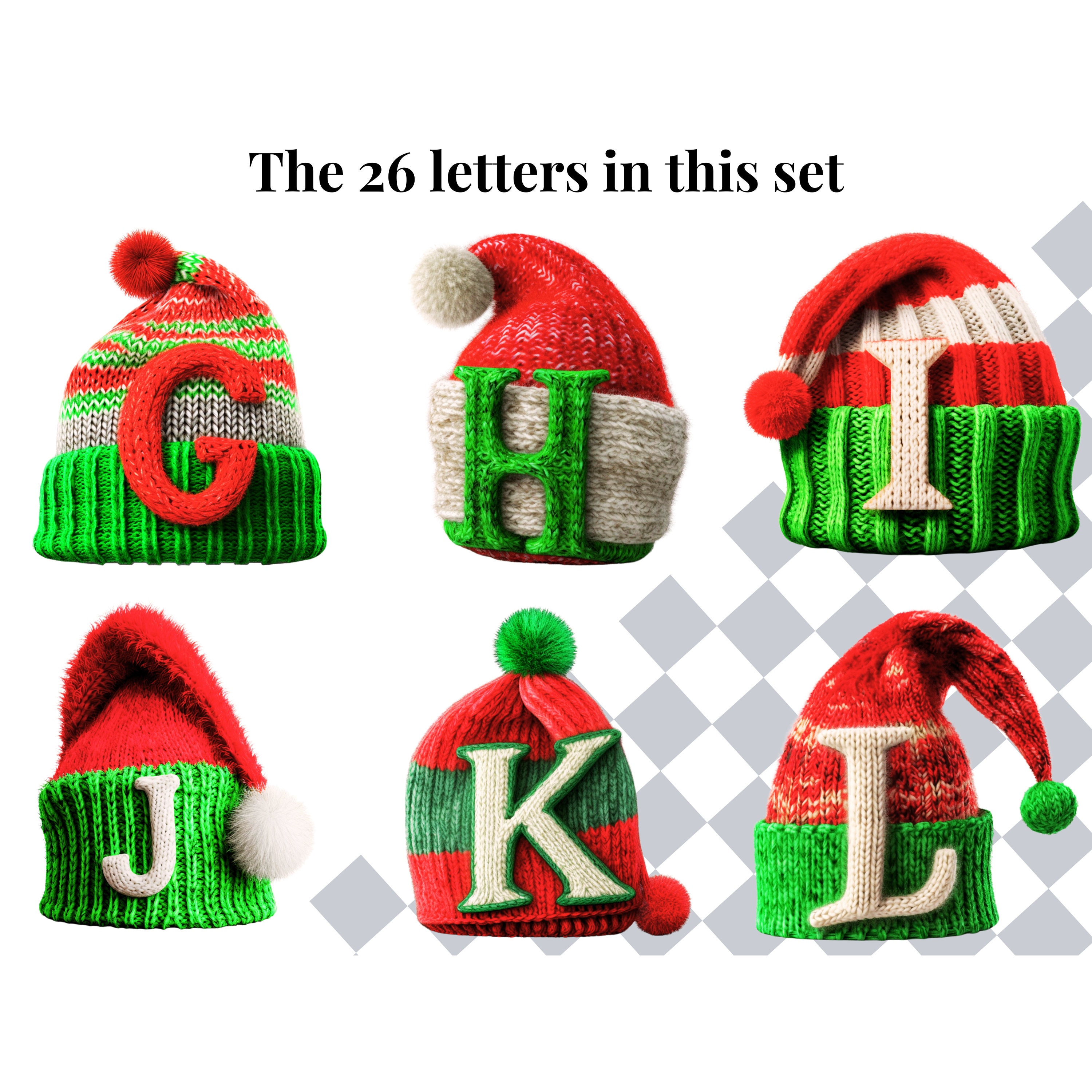Santa Hat Alphabet Clipart for Commercial Use Christmas PNG Download ...