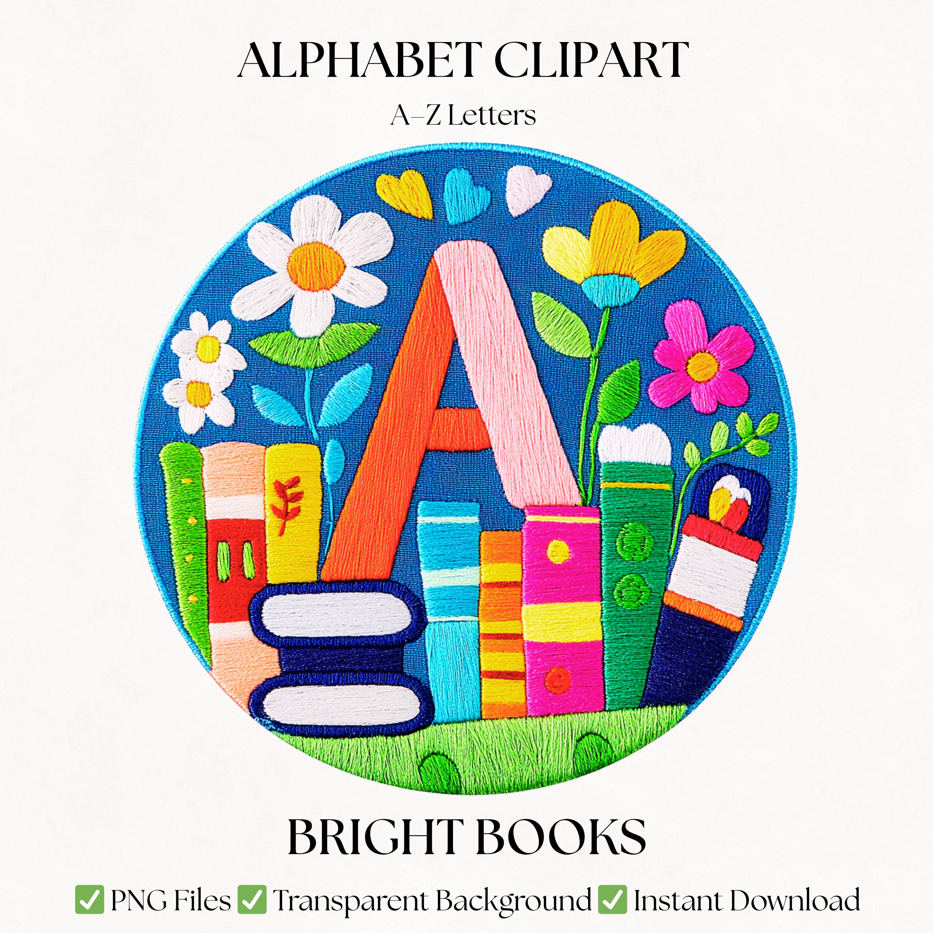 Library Clipart Alphabet Letters | Book Themed Fonts | Bookish PNG ...