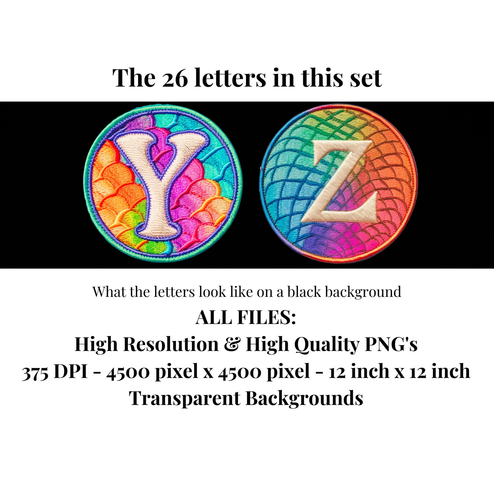 Mermaid Alphabet Clipart: Colorful PNG Letter Stickers (digital ...