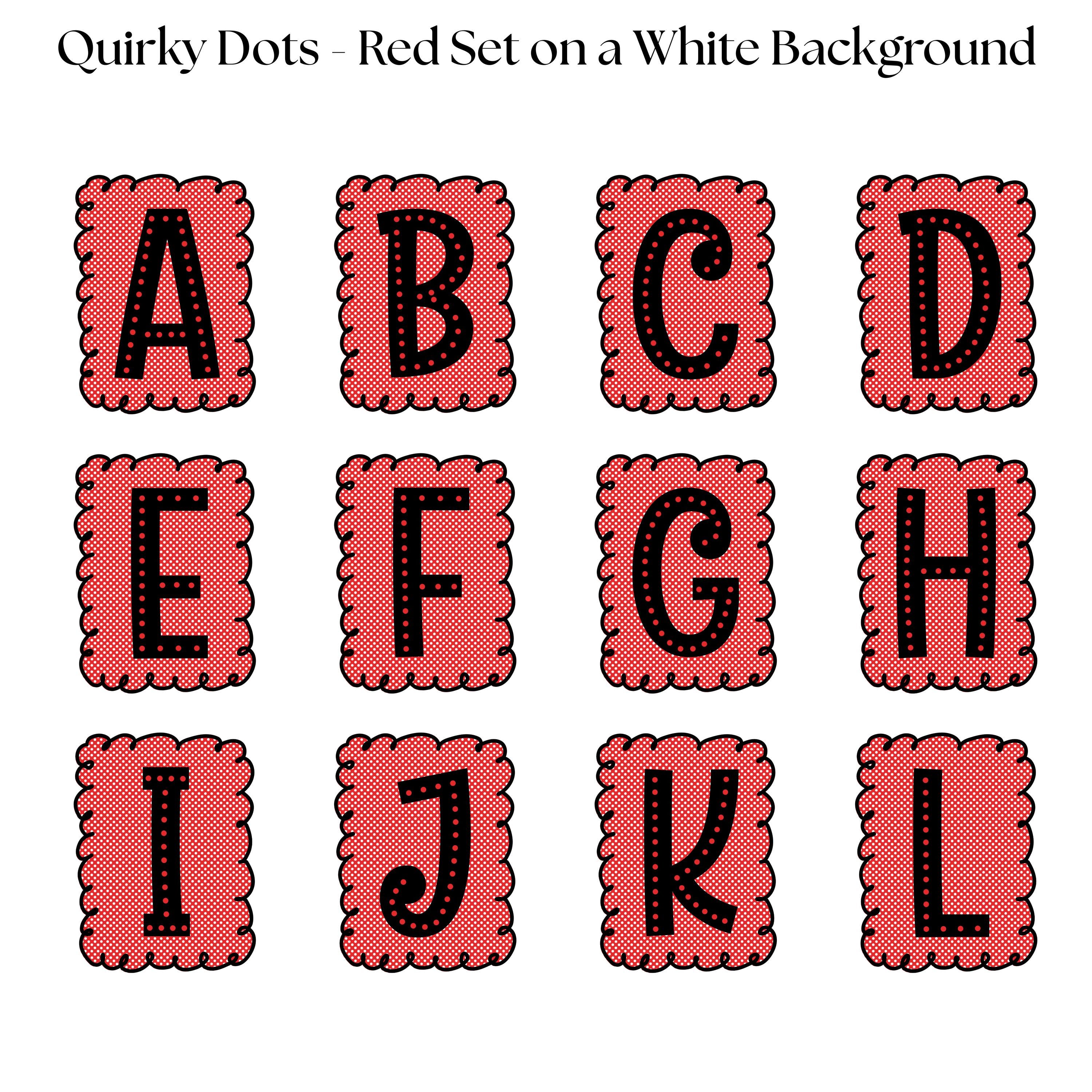 Red Polka Dot Alphabet Letters & Numbers PNG | Decorative Classroom ...