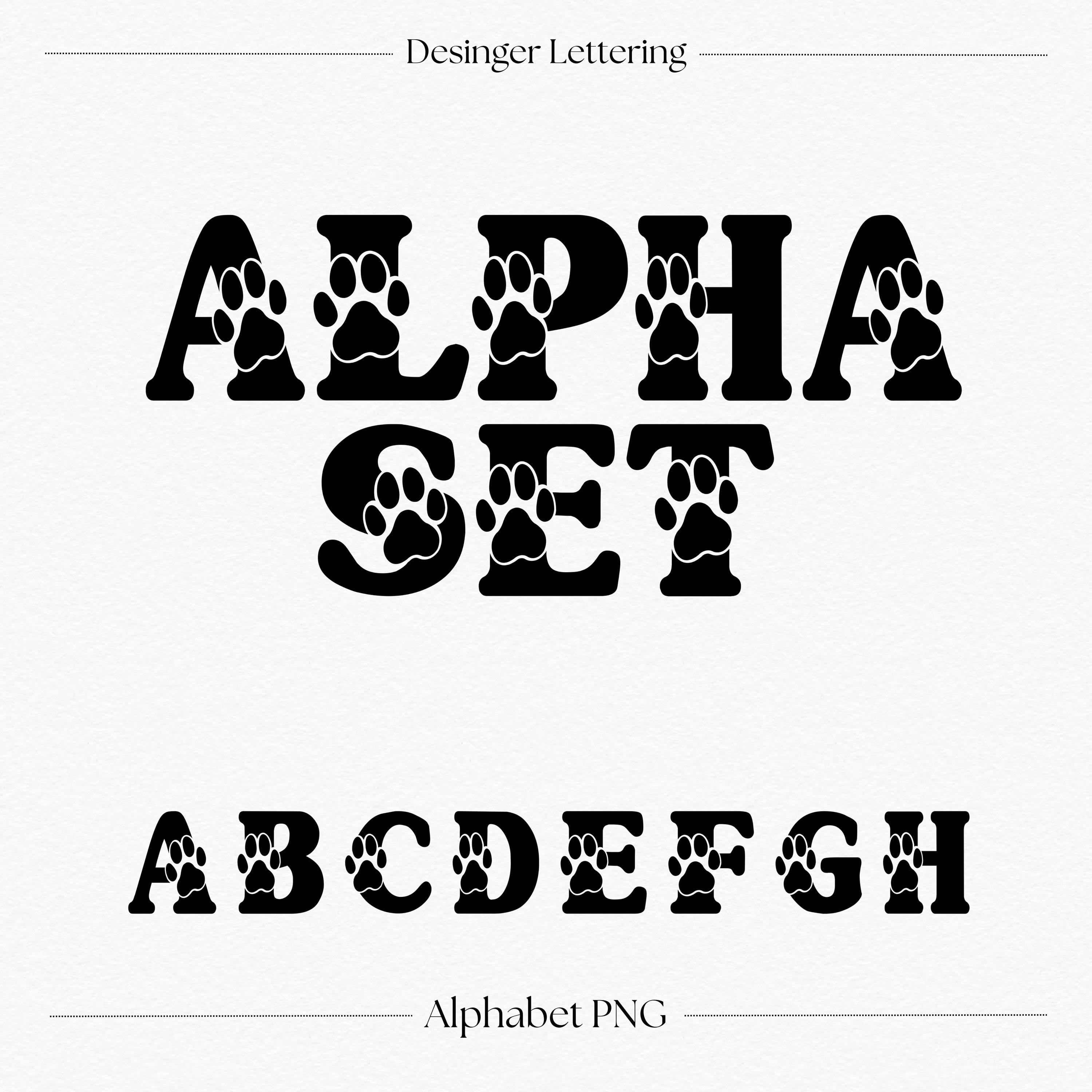Paw Print Clipart Alphabet Letters | Pet PNG Font Images (digital ...