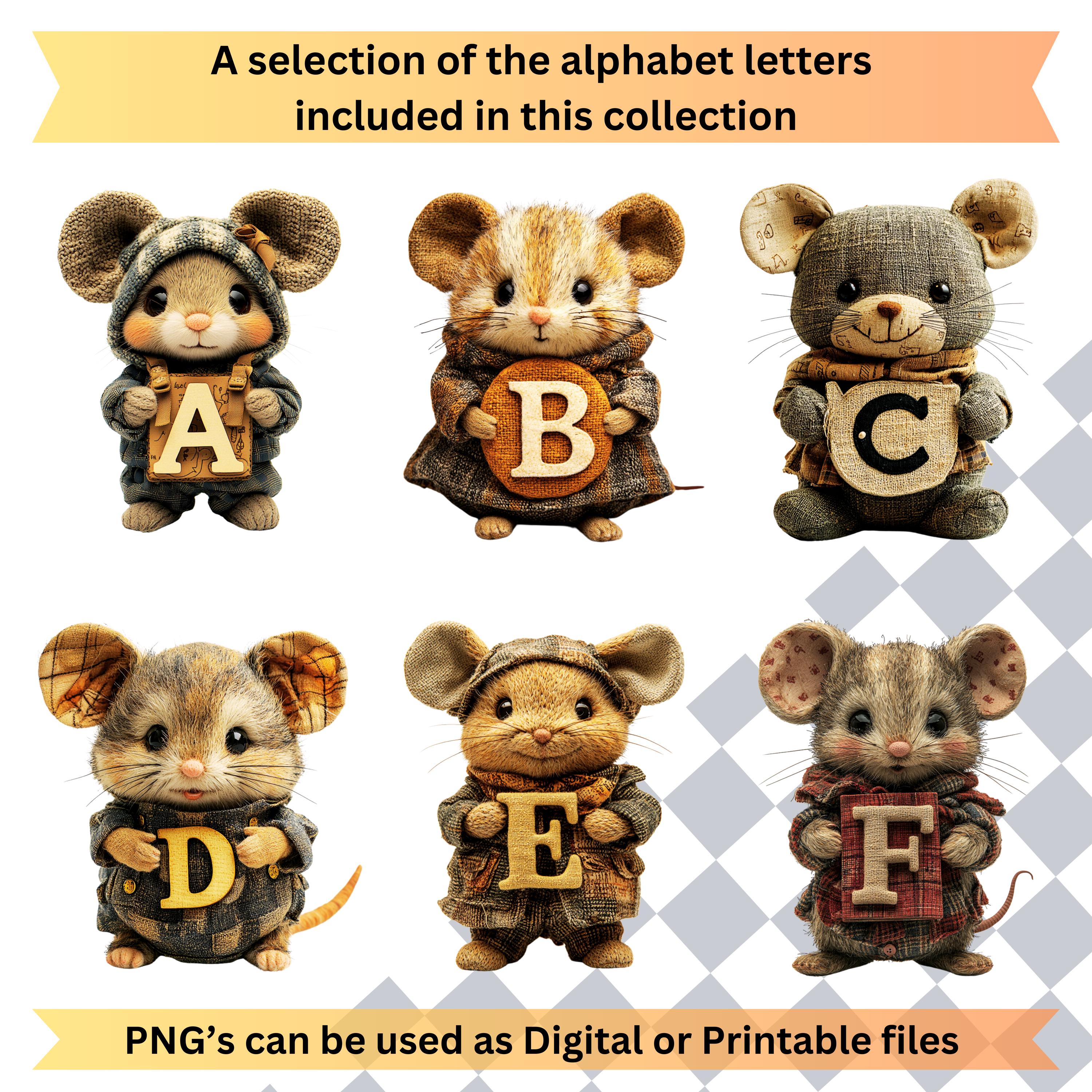 Mice Clipart Alphabet Letters, Mouse PNG Images, Animal Fonts ...