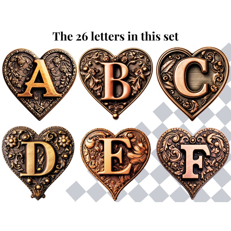 Digital Clipart Alphabet Letters PNG for Vintage Ephemera Decoupage ...