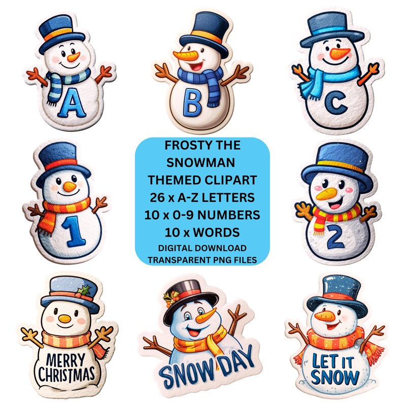 Christmas Clipart Bundle of Alphabet Letters, Numbers & Word Art Images ...