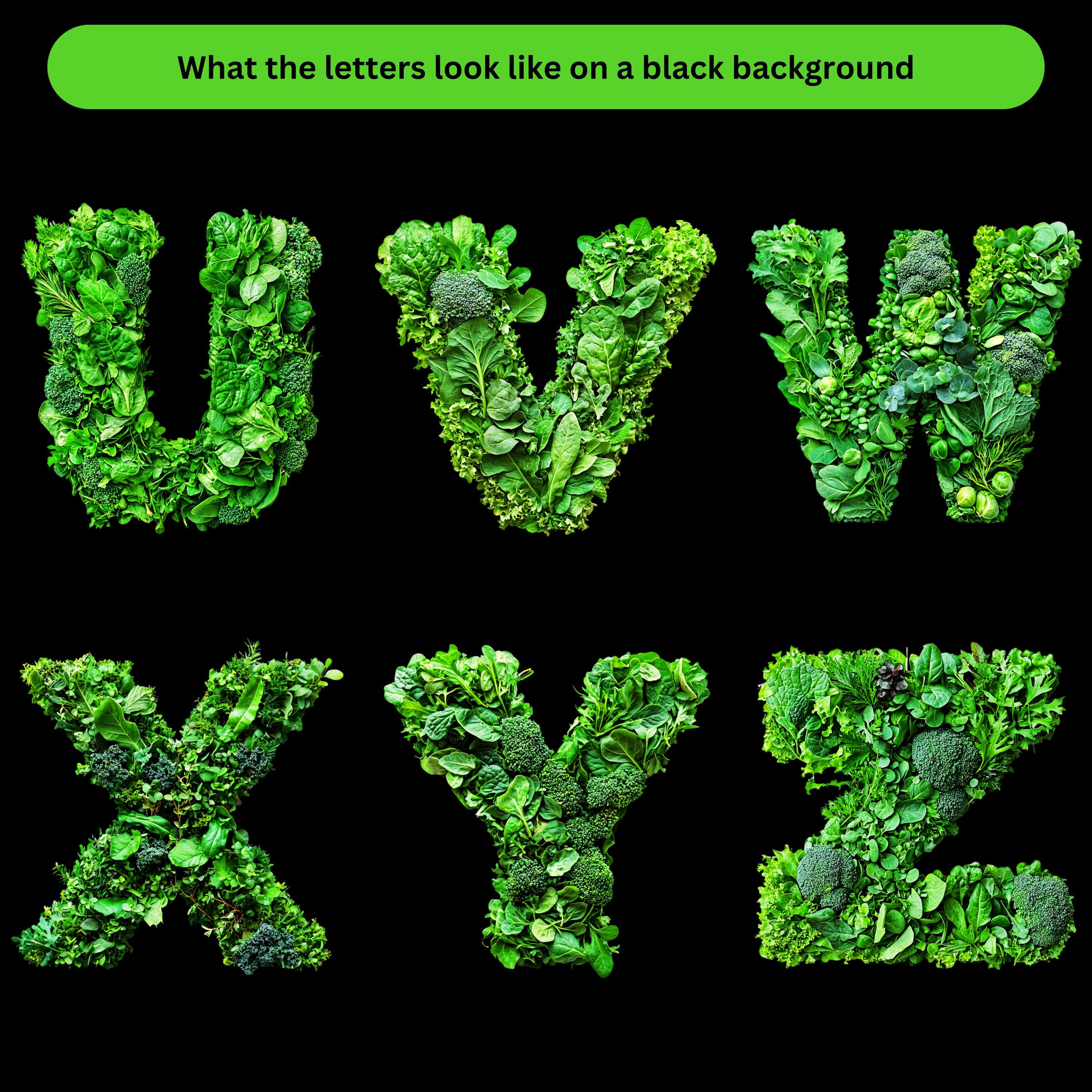 Leafy Green Clipart Alphabet Letters | Healthy Eating PNG Images ...