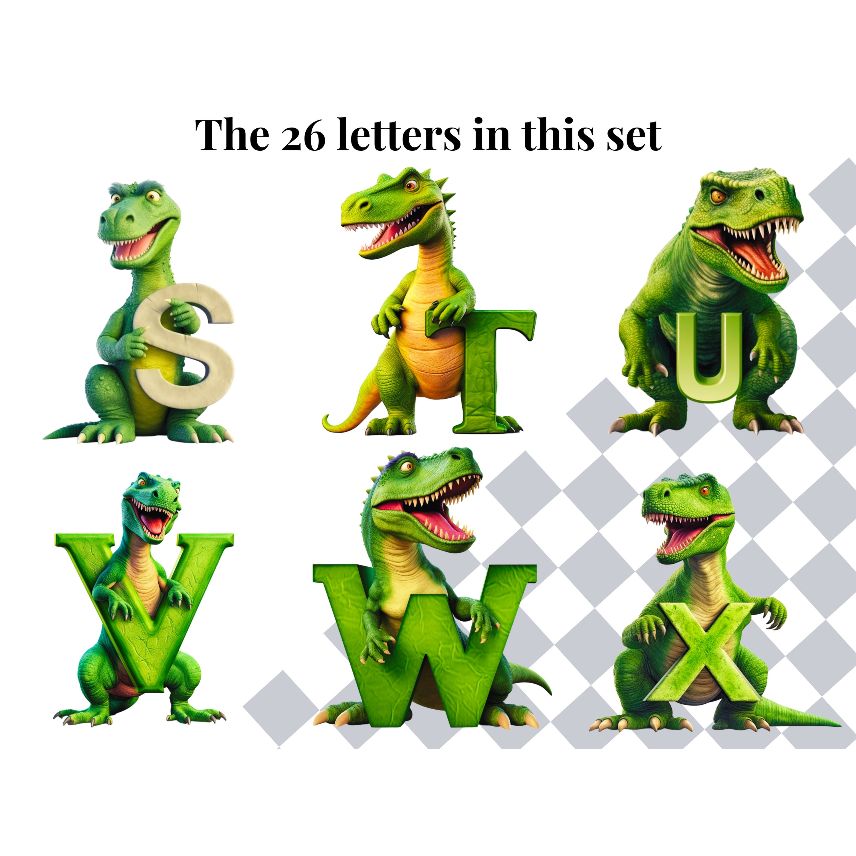 Tyrannosaurus Rex Dinosaur Alphabet Clip Art and Image Files for T Rex ...
