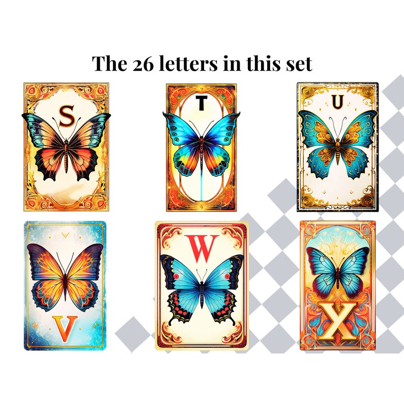 Butterfly Clipart Alphabet Letters, PNG Fonts for Digital and Printable ...