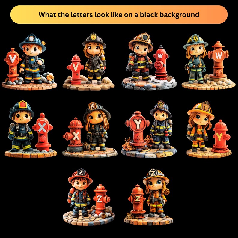 Firefighter Clipart Alphabet Letters PNG | Fireman & Firewoman Clip Art ...