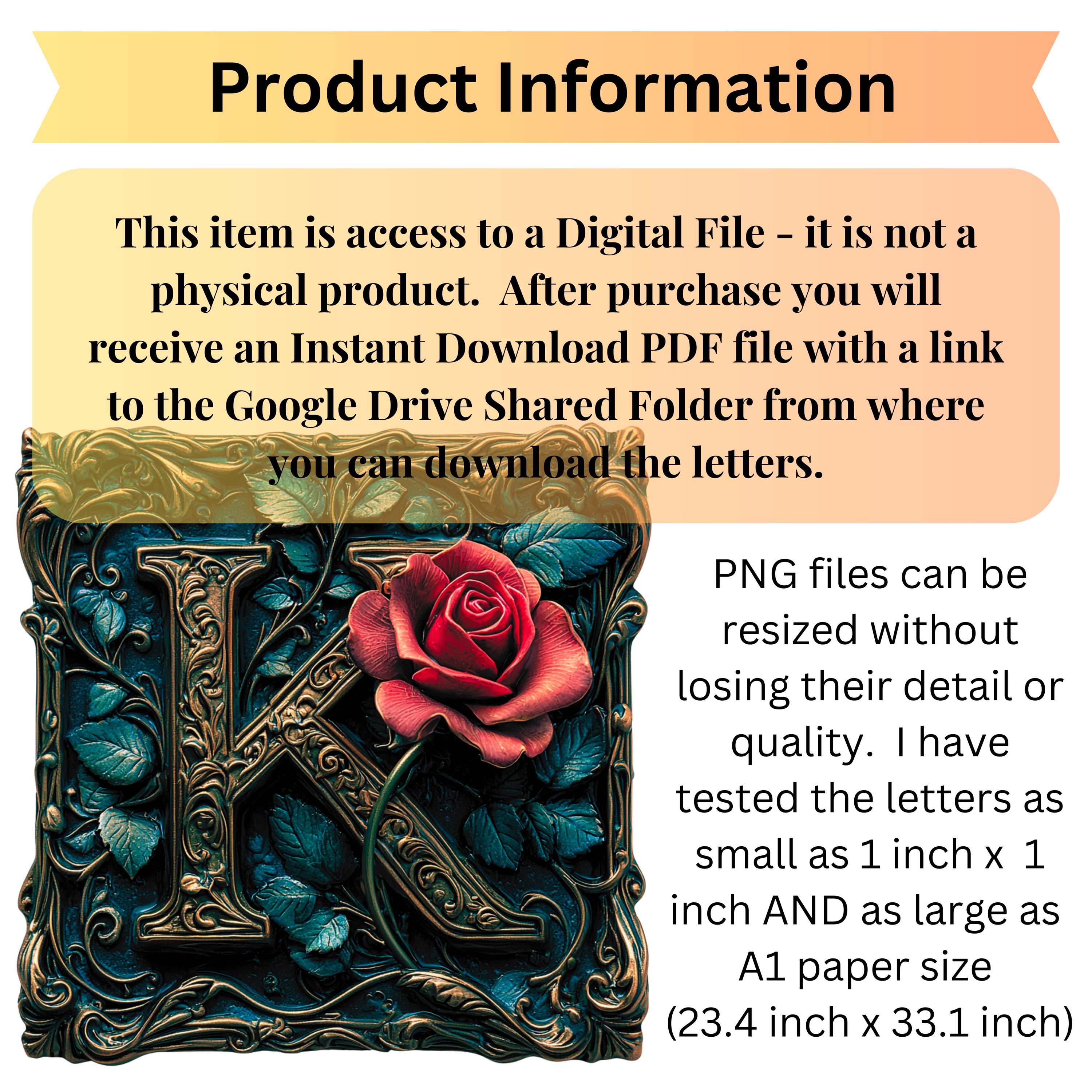 Red Rose Alphabet Letter Clipart Set for Floral Letters and Fonts, Junk ...
