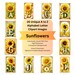 Sunflower Alphabet Clipart: Vintage Floral Letters, Transparent PNG ...